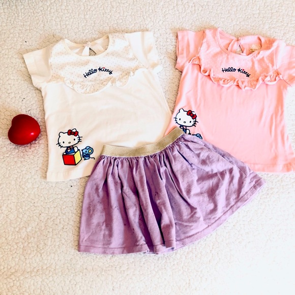 Hello Kitty | Shirts & Tops | Hello Kitty 3t Tops And Skirt Bundle ...
